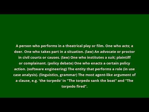 what is the meaning of actor