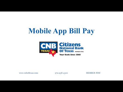 Mobile App Bill Pay Tutorial