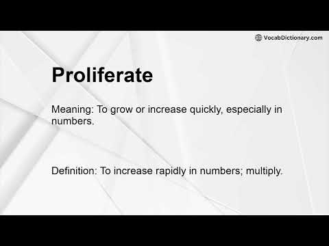 Proliferate Meaning