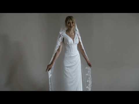 Glitter wedding veil, Shimmer Lace Bridal Veil, Lace wedding veil, Floor Length Veil