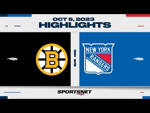 NHL Pre-Season Highlights | Bruins vs. Rangers - October 5, 2023
