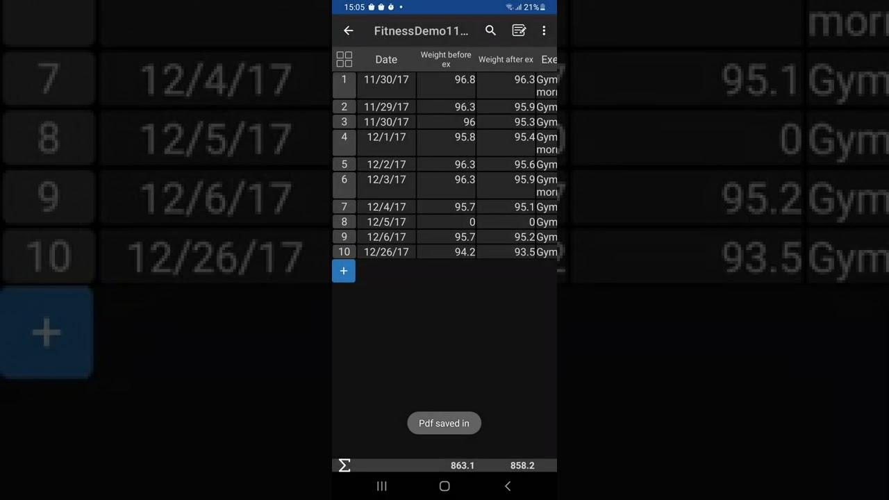 Create / Export table in PDF