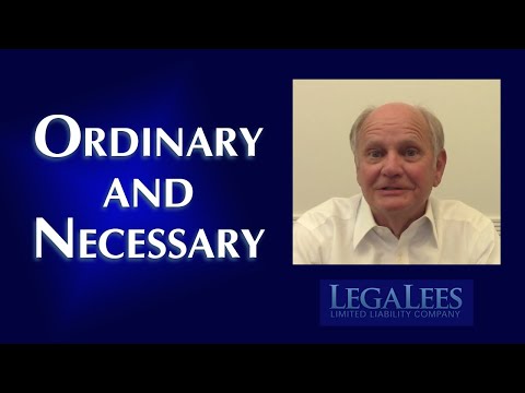 Ordinary and Necessary Business Expenses