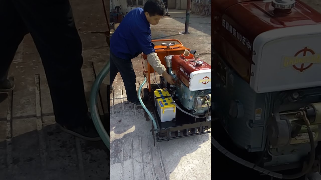 Concrete road groove grooving machine