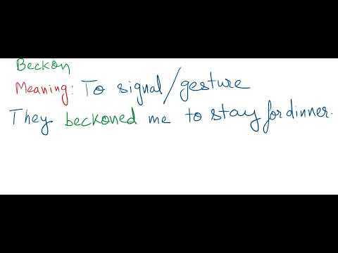 Beckon Meaning and Sentence