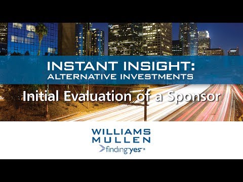 Instant Insight: Alternative Investments - Initial Evaluation of a Sponsor