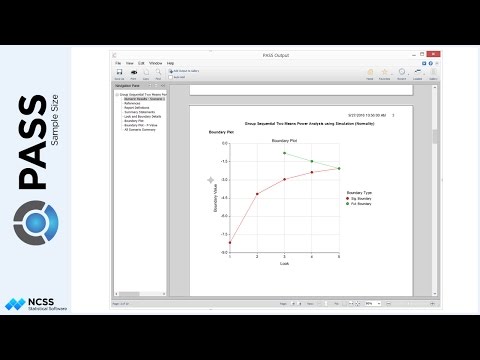 Sample Size Calculation for Group-Sequential Tests for Two Means in PASS