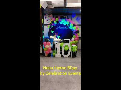 Neon Theme Birthday Decor by Celebration Events Nagpur