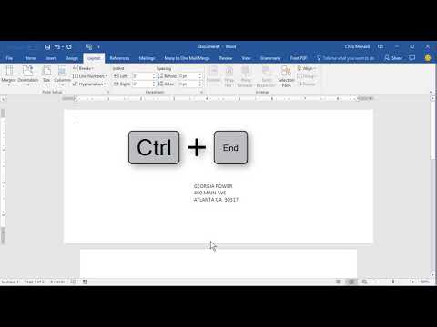 Word - lose blank page after inserting envelope by Chris Menard