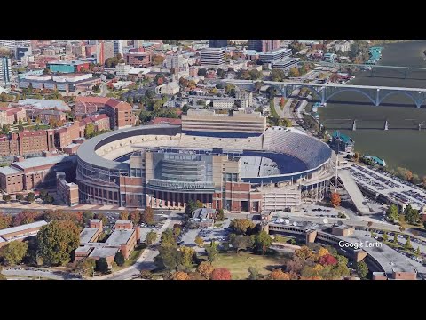 Google Earth view of Neyland Stadium