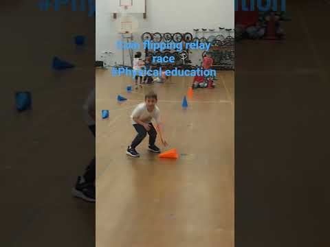 coin flipping relay race #physicaleducation #relayrace #relays #relay