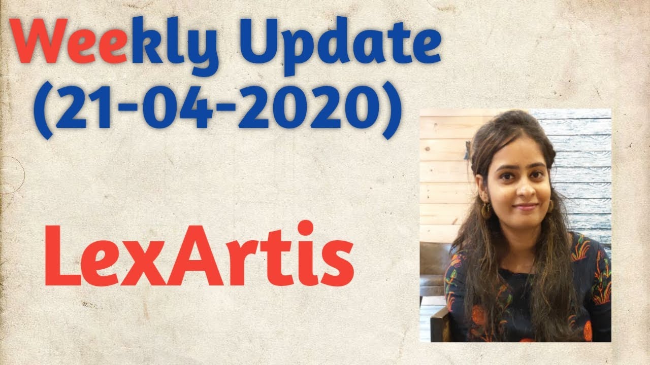 Weekly Update (21-04-2020)