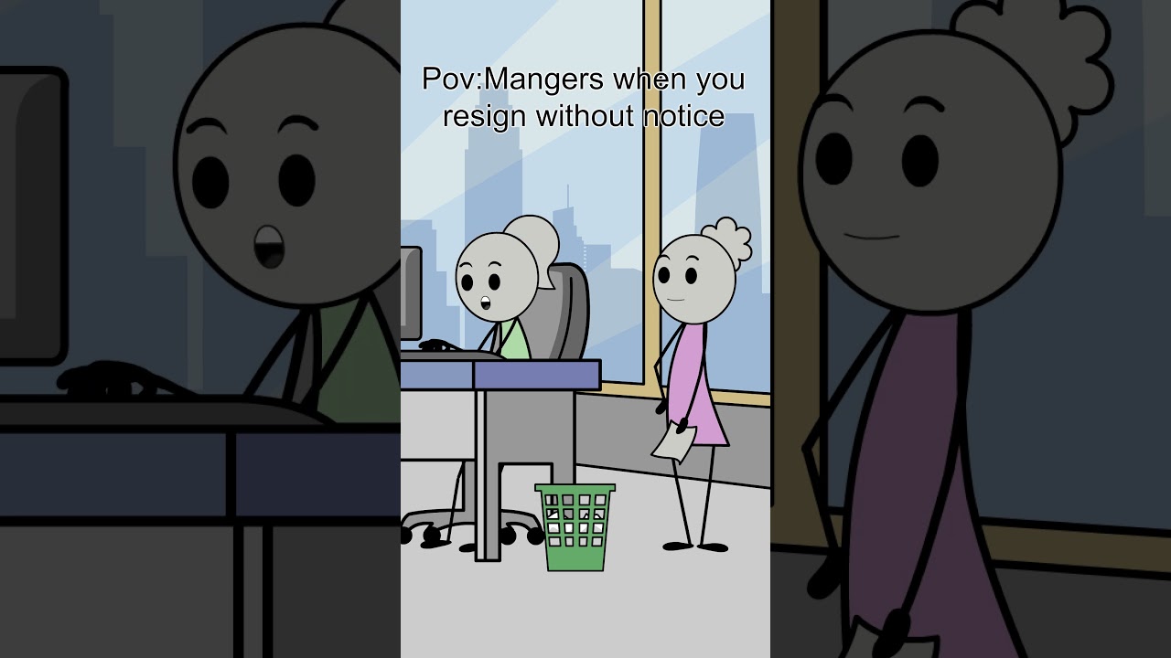 Managers when you resign without notice #shorts  #animation #comedy #humor #viral  #memes