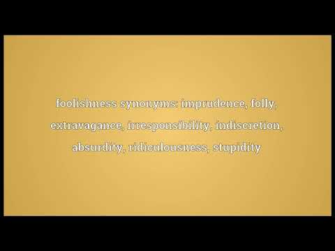 Foolishness Meaning