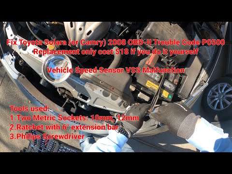 Fix Toyota Solara 2008 OBD-II Trouble Code P0500 for $18