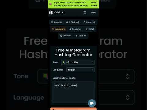 Boost Your Instagram Posts with Orbic AI's Free Instagram Hashtag Generator! 🌟