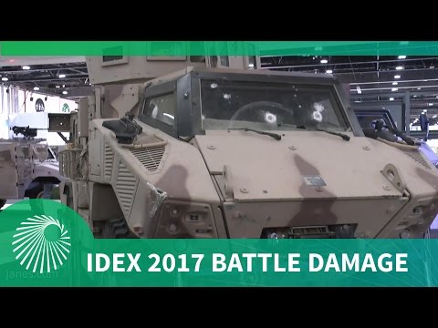 IDEX 2017: Battle-damaged Nimr Jais MRAP on display