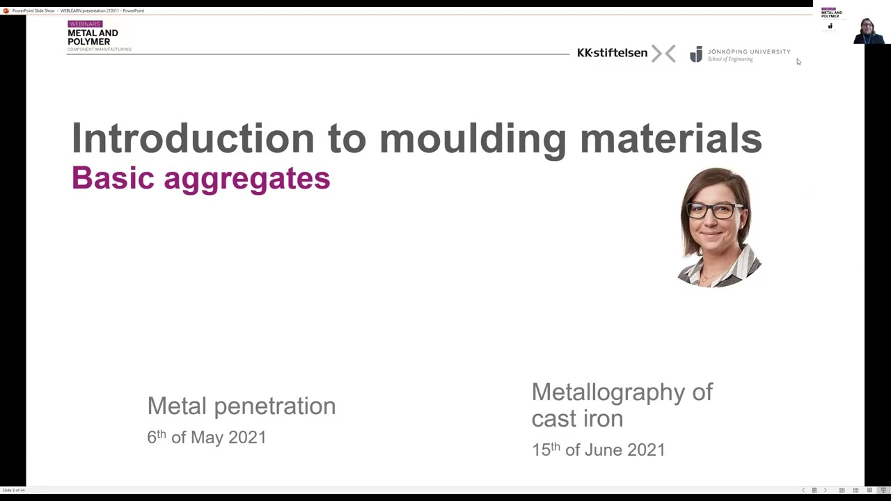 Webinar 6: Introduction to moulding materials for metal casting