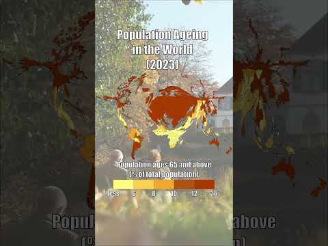 ???? Anamorphic Map of Population Ageing in the World #Map #Geography #World #Population