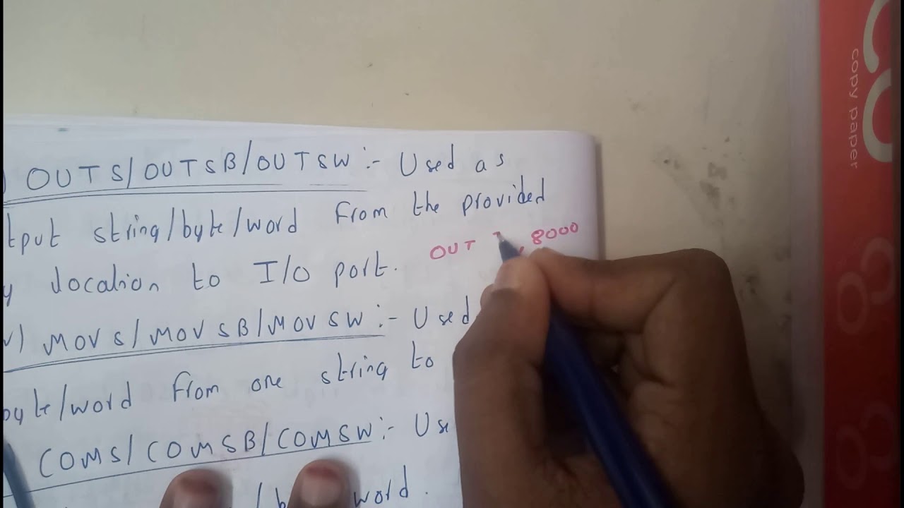 8  string instructions of 8086