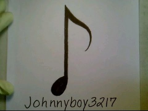 how to draw a Music Note Read Symbol Easy 🎶 Tattoo Como dibujar una nota de la musical step by step