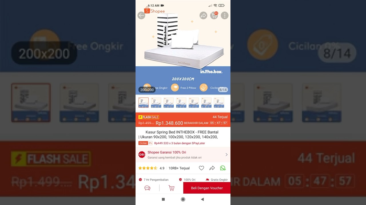 belanja online - kasur spring bed murah di shopee