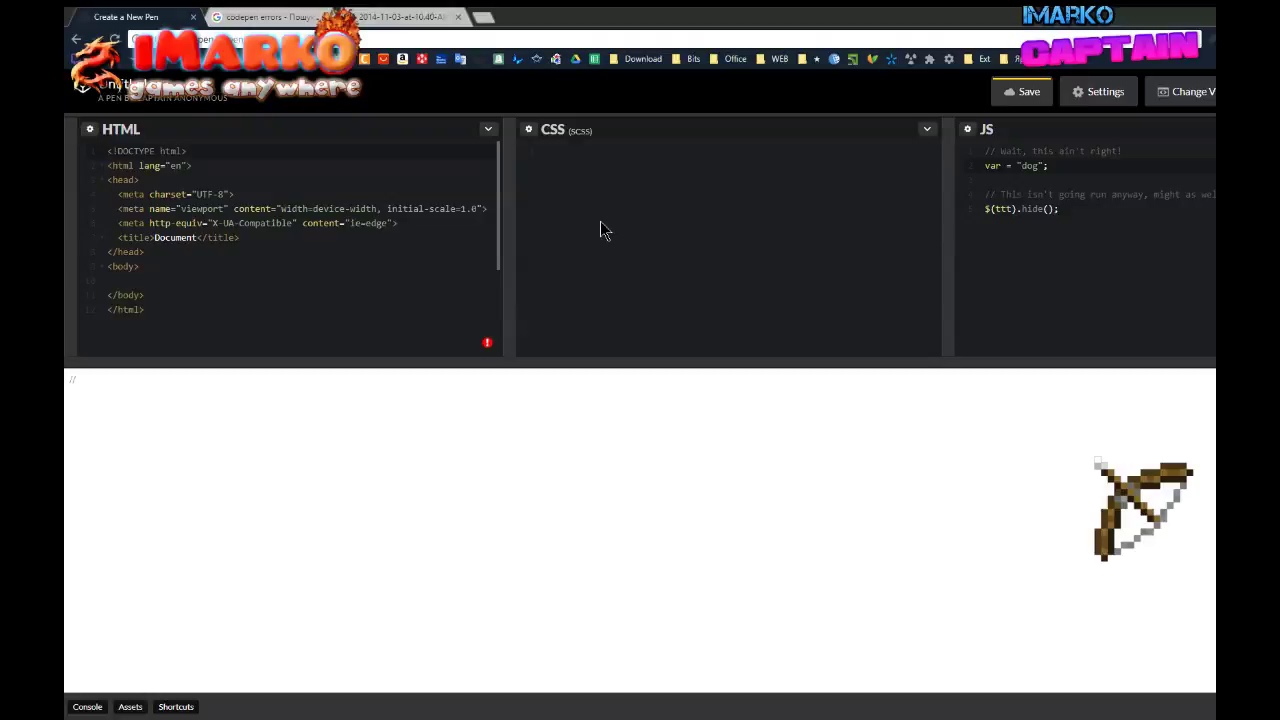 How to catch error in Codepen
