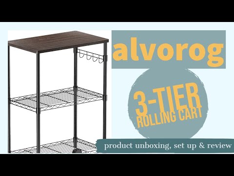 Alvorog microwave cart product unboxing setup review