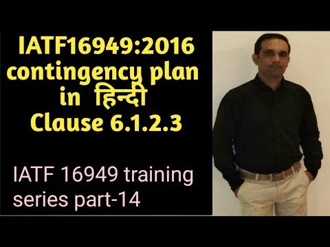 iatf 16949:2016/training series/part-14/contingency plans/clause 6.1.2.3/ हिंदी/urdu में समझे