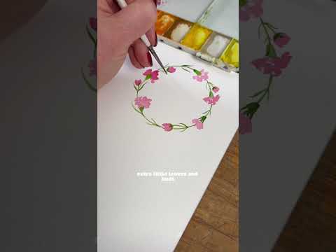 Watercolour florals 101: carnation wreath 💐
