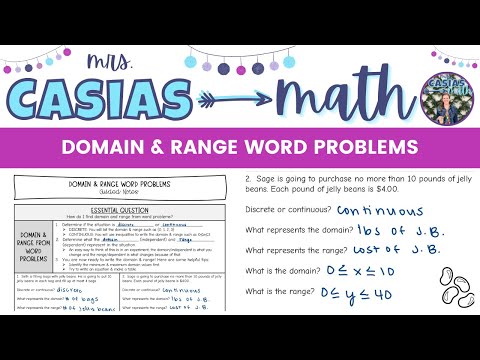 How to Write Domain and Range from Word Problems | Algebra 1 Lesson