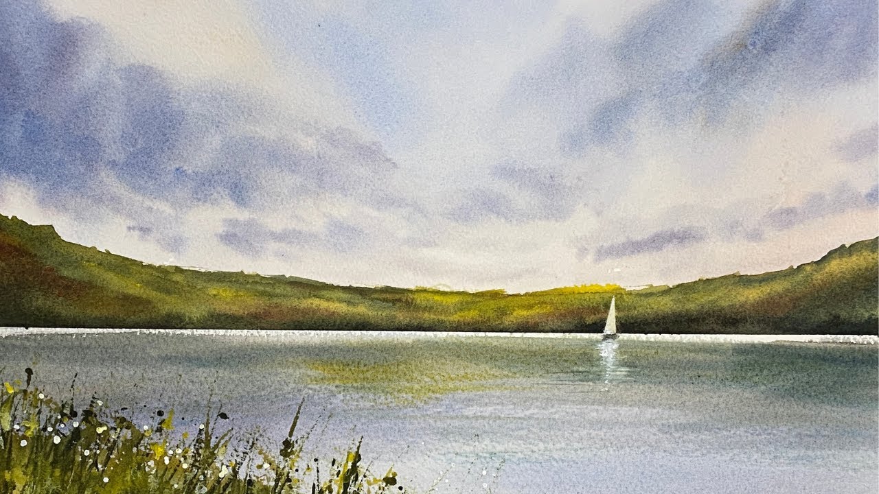 Atmospheric Watercolour Landscape Tutorial - No Drawing Required!