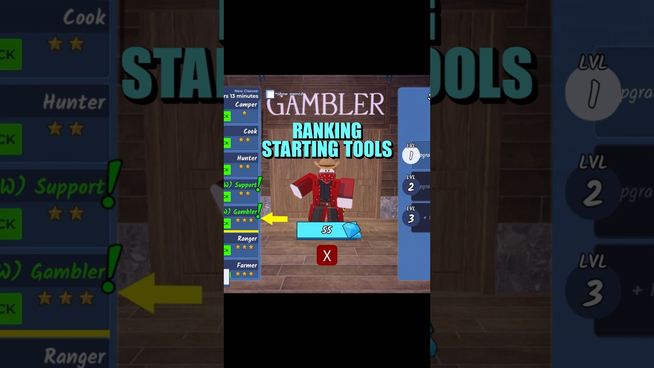 Ranking Gambler Starting tools #99nightintheforest #roblox #johngaming