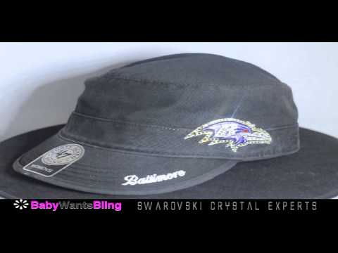 Baltimore Ravens Bling Womens Cadet Cap Hat Swarovski Crystals