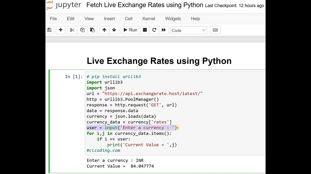 Day 132 : Live Exchange Rates using Python