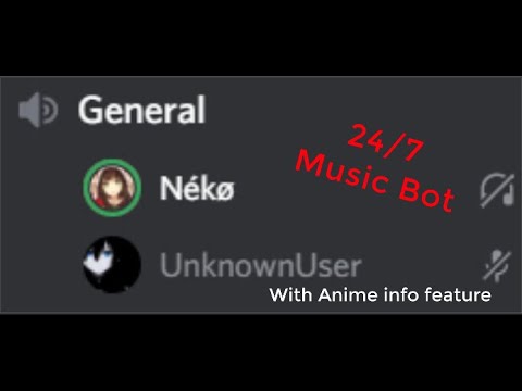 New discord bot with 24/7 Music, Anime info and Much more!!