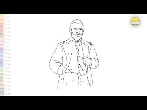 President Ulysses S . Grant drawing video | U S President drawings | How to draw Ulysses S . Grant