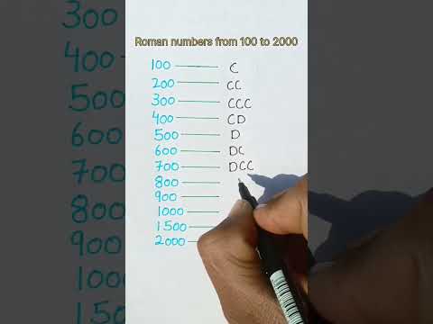 Roman numbers from 100 to 2000//shorts youtube # roman numbers #shorts video