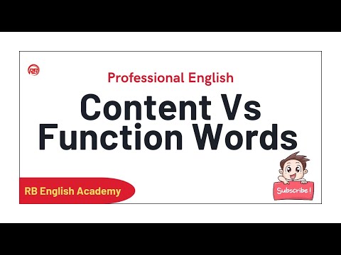 Content Vs Function Words | Grammar | Professional English