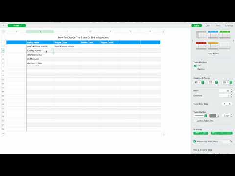 How To Change Case in Numbers - Mac