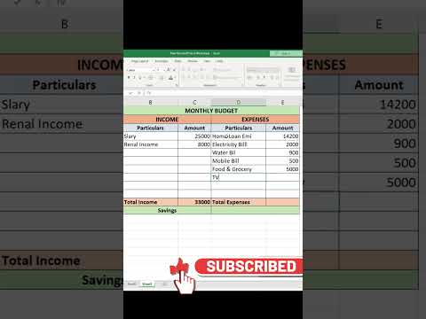 How to Calculate a Monthly Budget Tracker in Excel and Subtract Expenses | Easy Step-by-Step Guide"