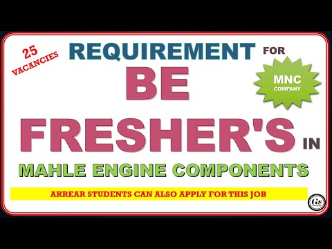 BE FRESHERS JOB | MNC COMPANY | MAHLE ENGINE COMPONENTS | LATEST JOB VACANCY