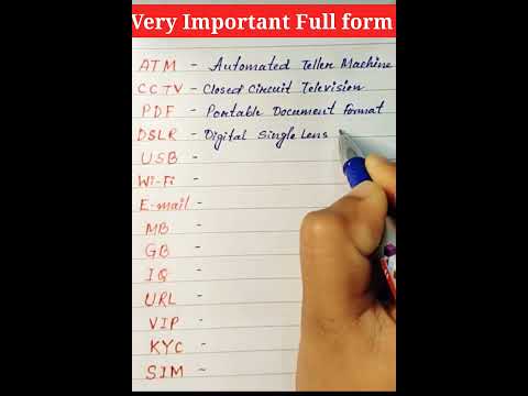 Full form of Email, PDF, CCTV, ATM , DSLR etc. #learn #fullform #shortvideo
