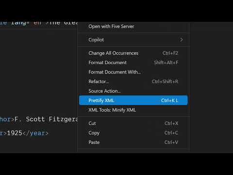 How to Prettify & Auto Format XML Documents in VSCode IDE