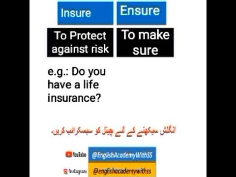 Ensure vs Insure | Learn the difference#english #vocabulary #viral #shorts @englishacademywithss