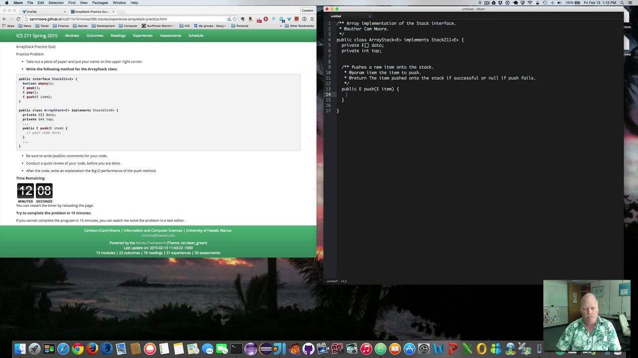 Array Stack Practice Quiz
