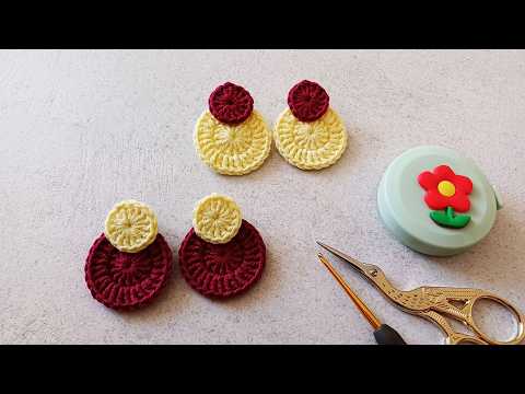 DIY Crochet Circle Earrings | Two-Tone Statement Crochet Tutorial