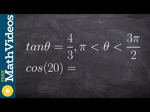 Evaluate an angle using the double angle of cosine from a triangle