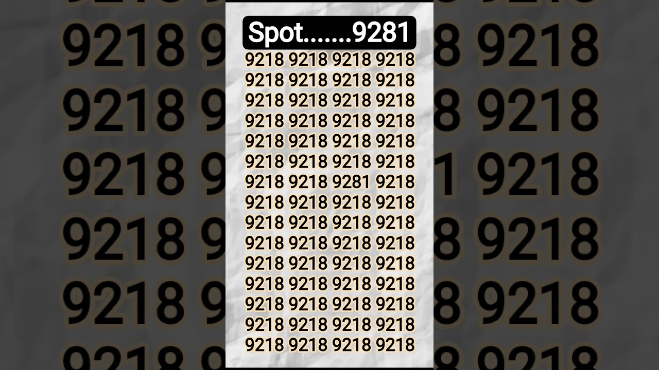 How' fingure out the pin point 9281 #brainchallenge