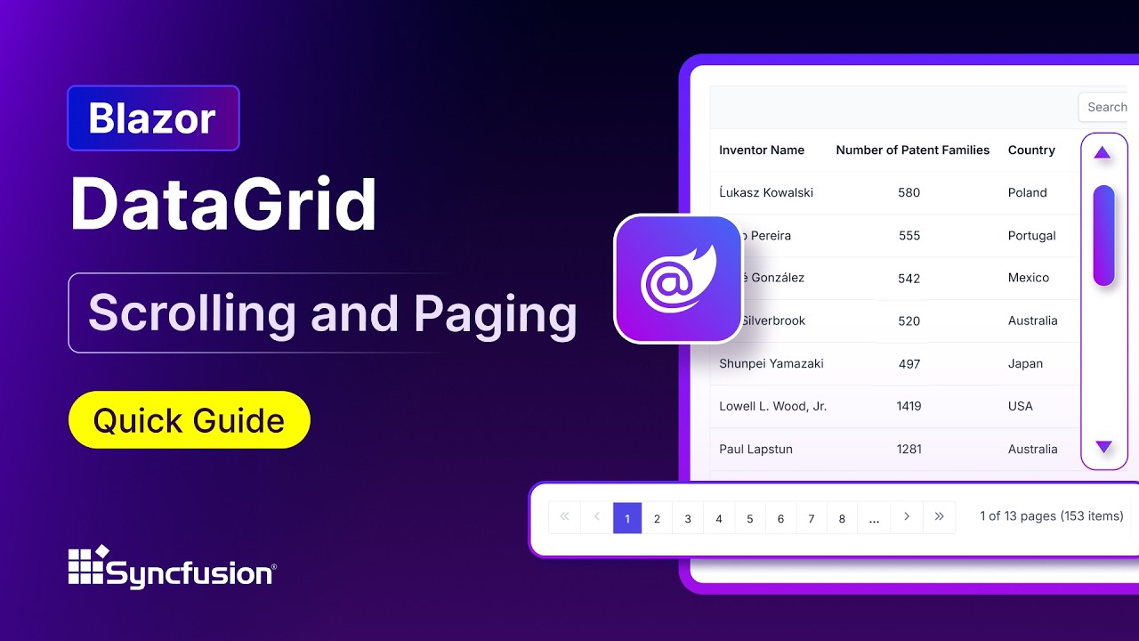 Blazor DataGrid: Scrolling and Paging Feature Walkthrough